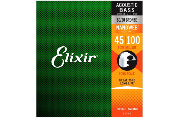 ELIXIR 14502 struny do gitary basowej basu akustycznego 45-100